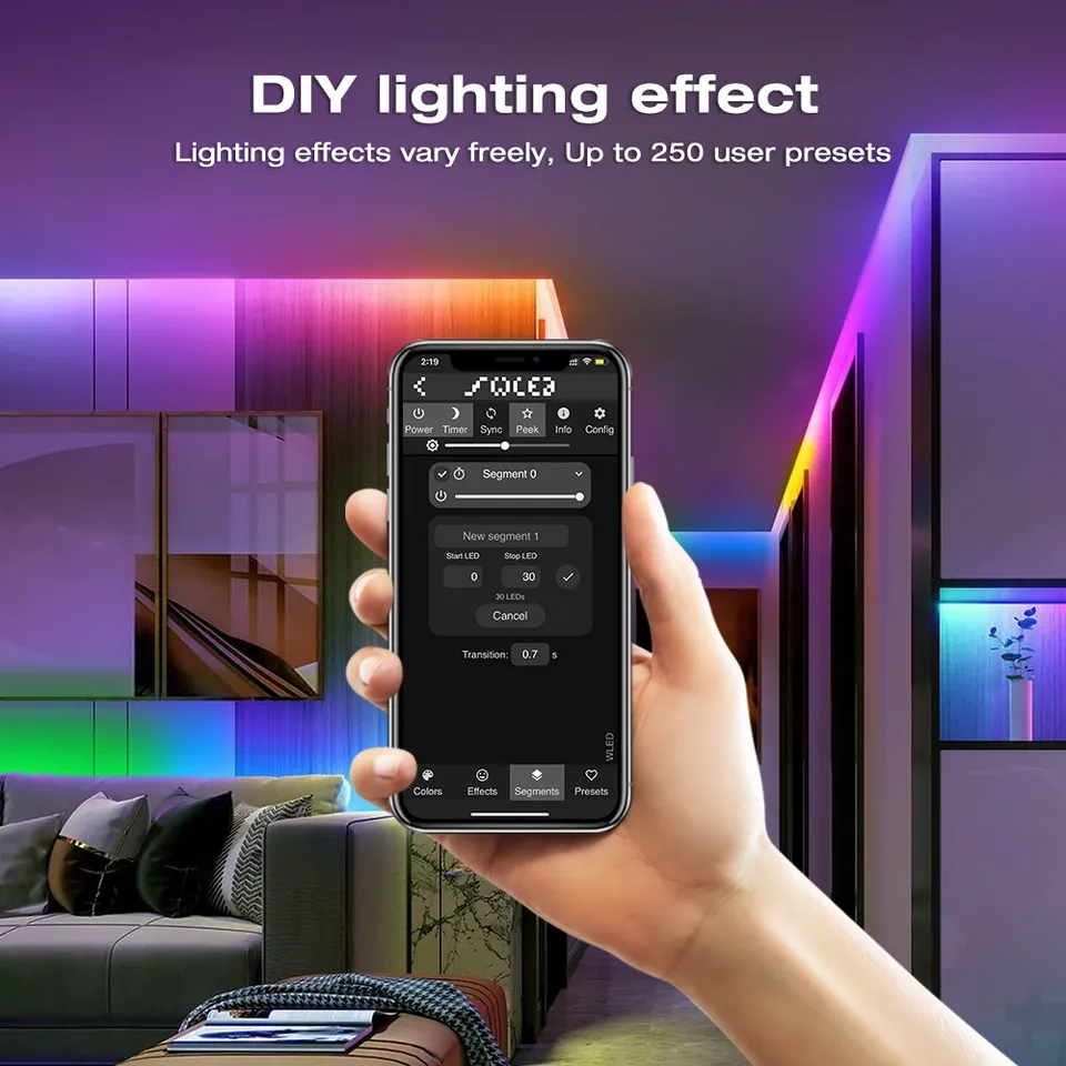 WLED Strip Controller LED Lighs Over 100 Dynamic Lighting Modes DIY ...